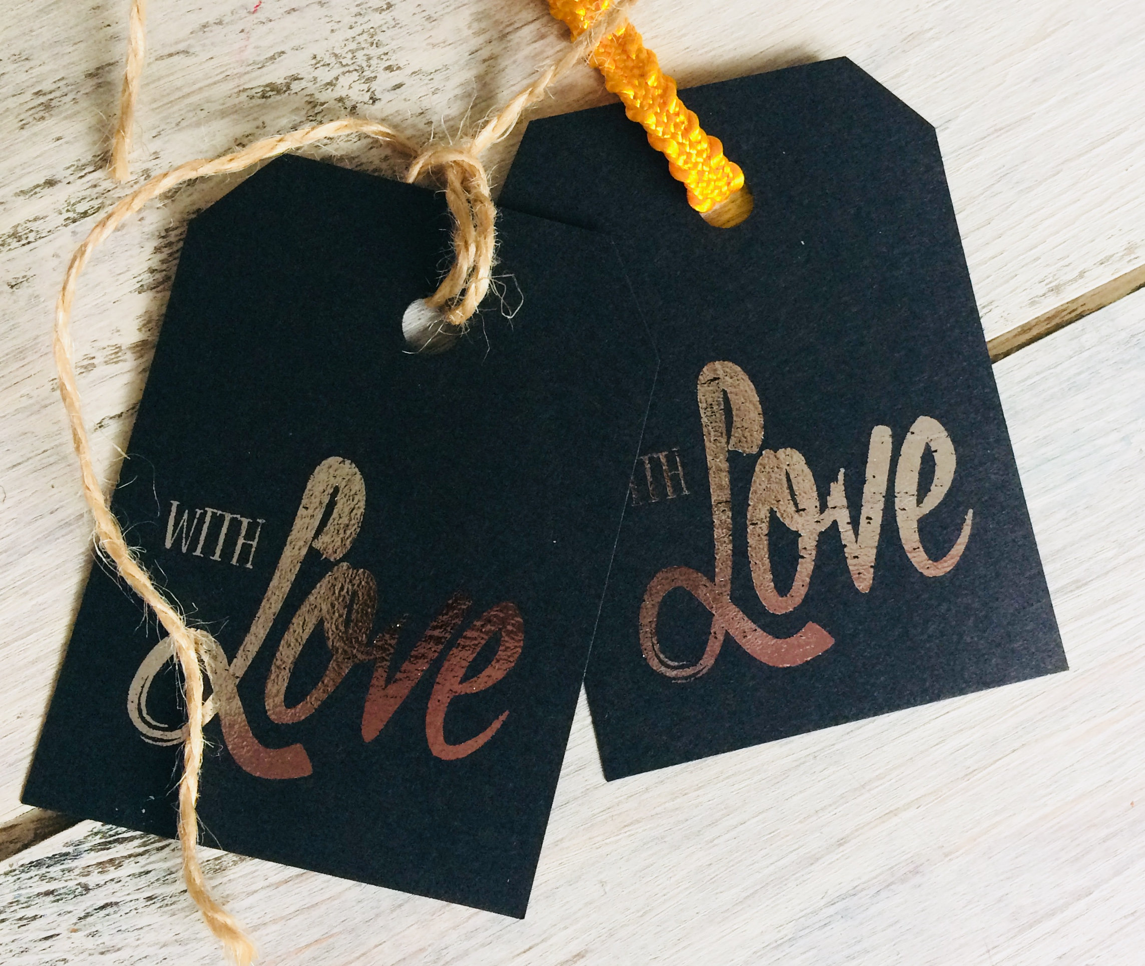 WITH LOVE TAGS Real Foil Pack of 10 Hang Tags Handmade - Etsy UK