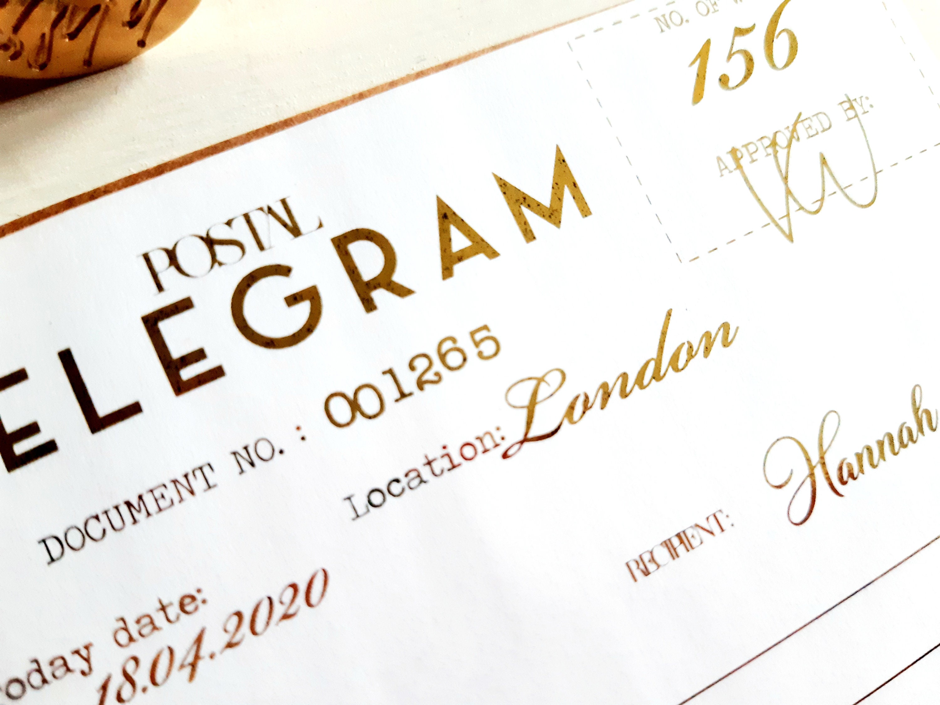 Telegram Love Letter Important Message Printed Letter | Etsy UK