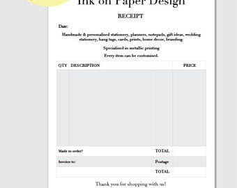 Custom Order Book Receipt Slip Sellers Tools A5 Size Tear | Etsy UK
