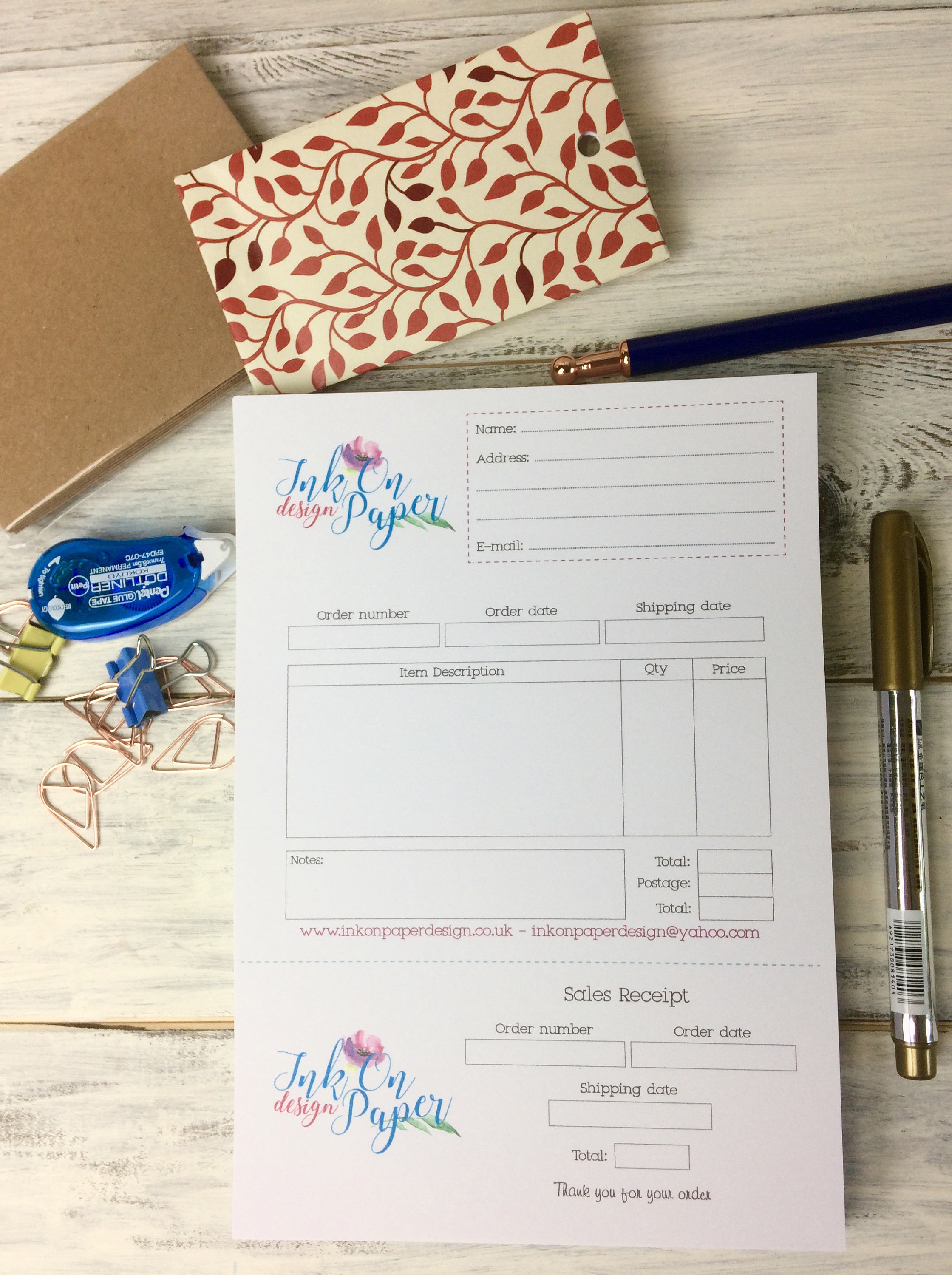 Custom Order Book Receipt Slip Sellers Tools A5 Size Tear | Etsy UK