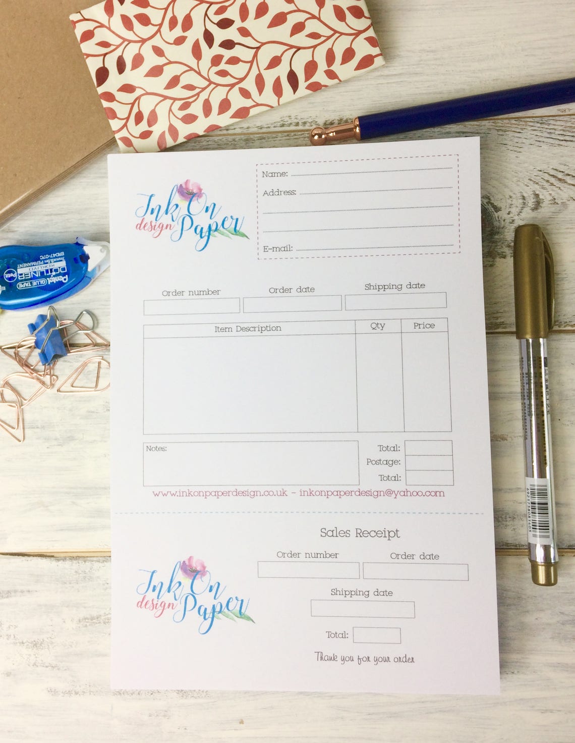 Custom Order Book Receipt Slip Sellers Tools A5 Size Tear | Etsy UK