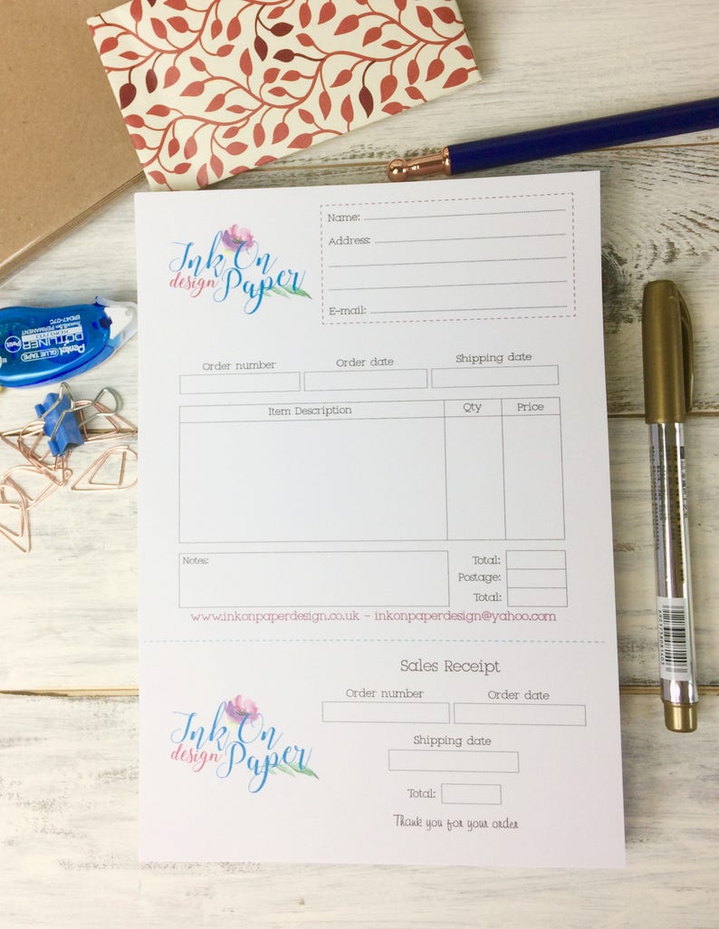 Custom Order Book Receipt Slip Sellers Tools A5 Size Tear | Etsy UK