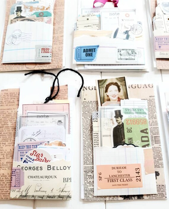 Paper journal paper pieces Craft supply Collage set snail mail VINTAGE ...