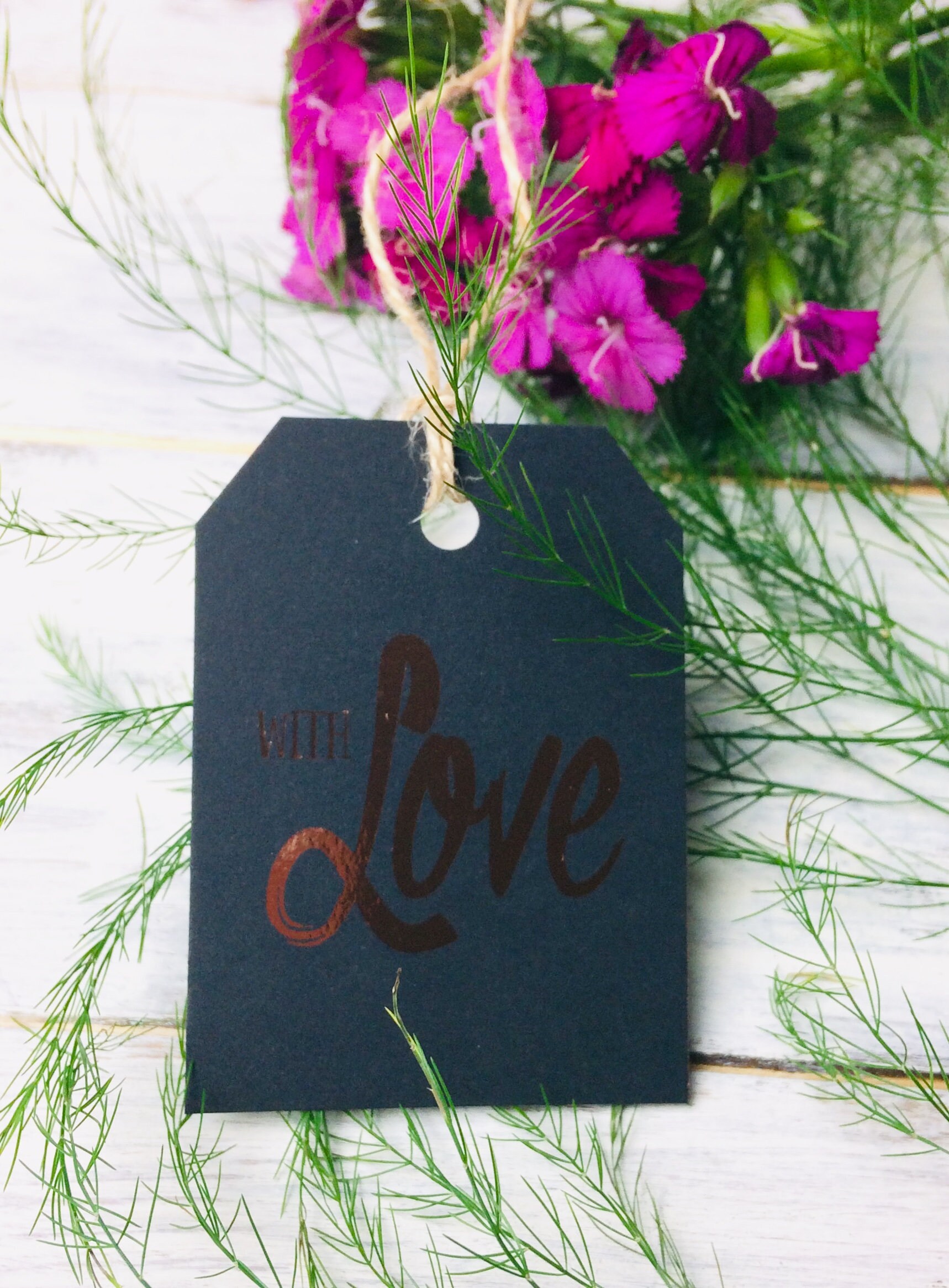 WITH LOVE TAGS Real Foil Pack of 10 Hang Tags Handmade - Etsy UK
