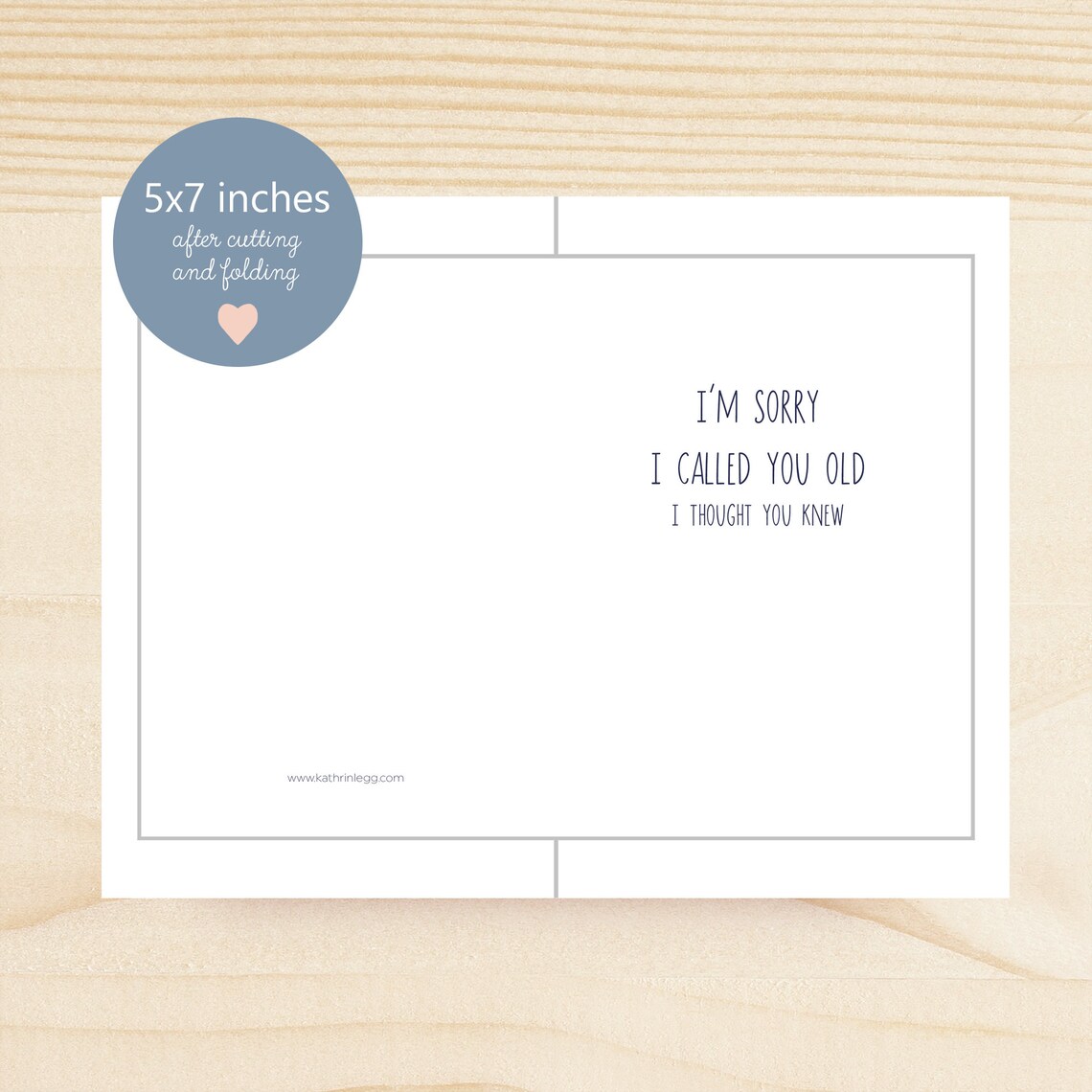 INSTANT DOWNLOAD Funny Old Person Card Funny Old Age Birthday Card ...