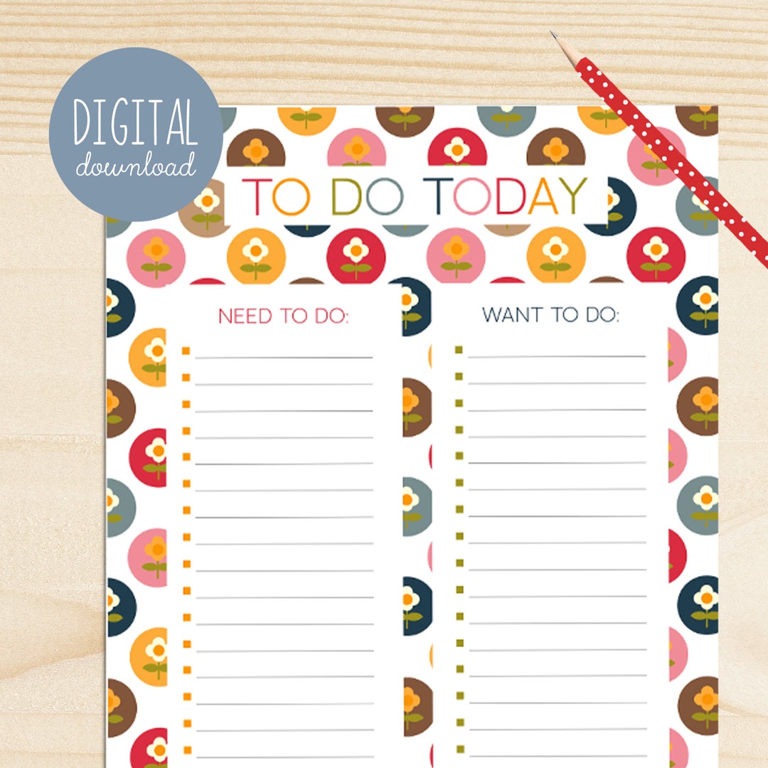 Daily to Do List Printable, Daily Task List Template PDF, Daily ...