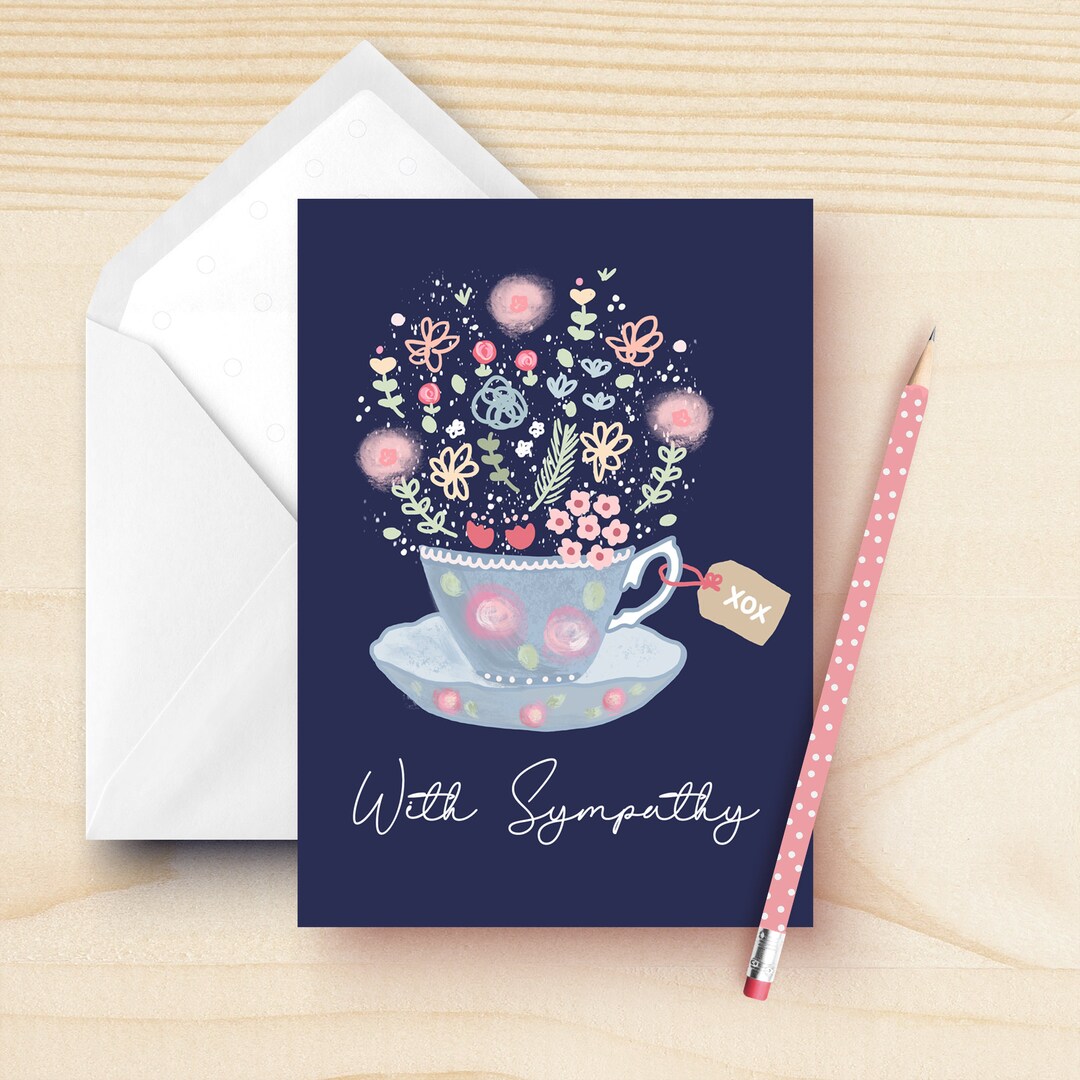 Bulk Sympathy Greeting Cards With Sympathy Card Set Floral Teacup Bulk ...