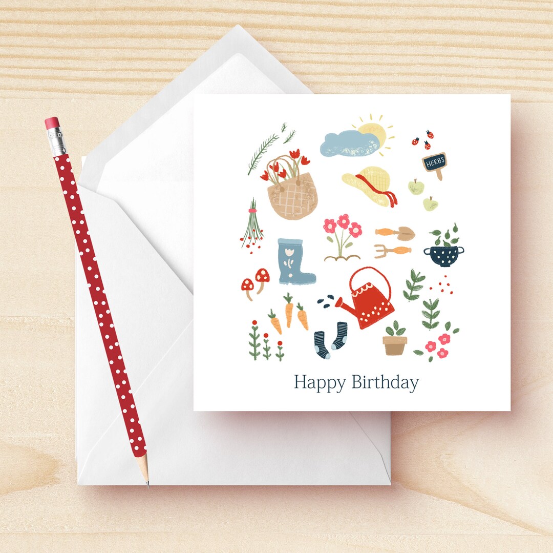 Happy Birthday Greeting Cards for Garden Lovers Gardening Birthday ...