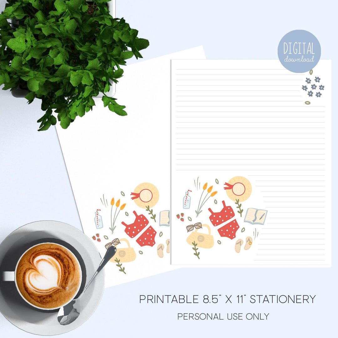 Spring Stationery: Illustrated Letter Writing Paper (digital Download ...