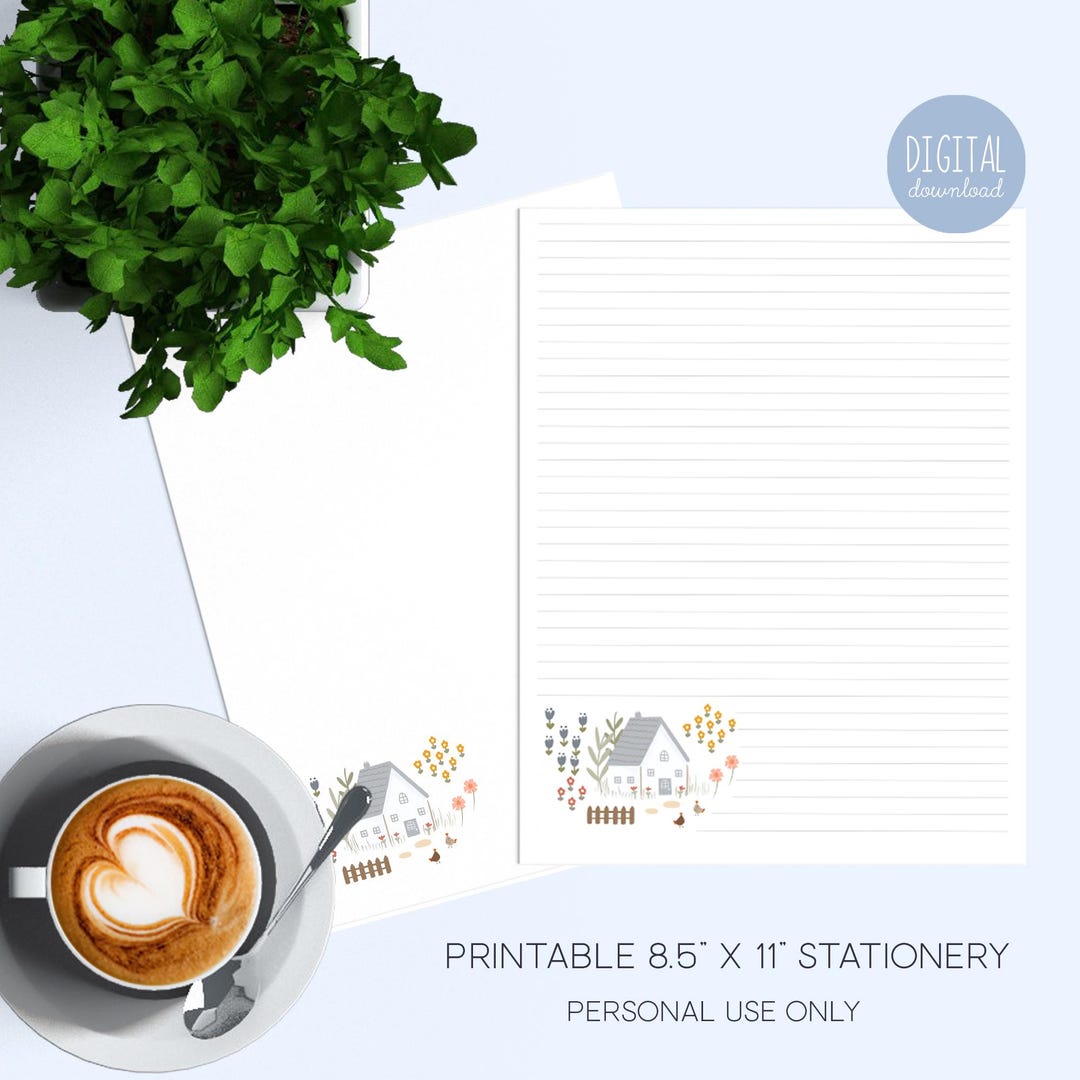 Chicken Stationery: Lined & Unlined Letter Writing Paper (digital ...