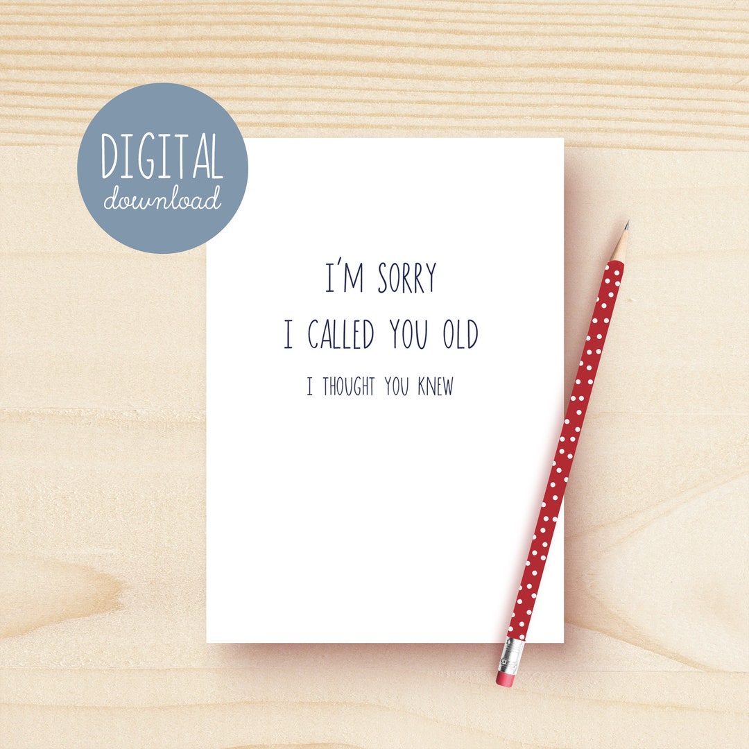 INSTANT DOWNLOAD - Funny Old Person Card | Funny Old Age Birthday Card ...
