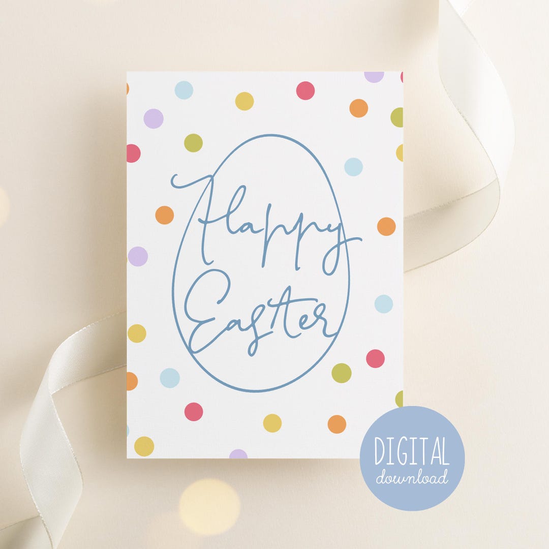 Happy Easter Card Printable Happy Easter Gift for Kids Easter Bunny ...
