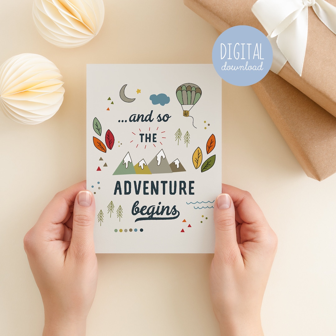 New Adventure Card Printable Instant Download New Home New Baby or Job ...