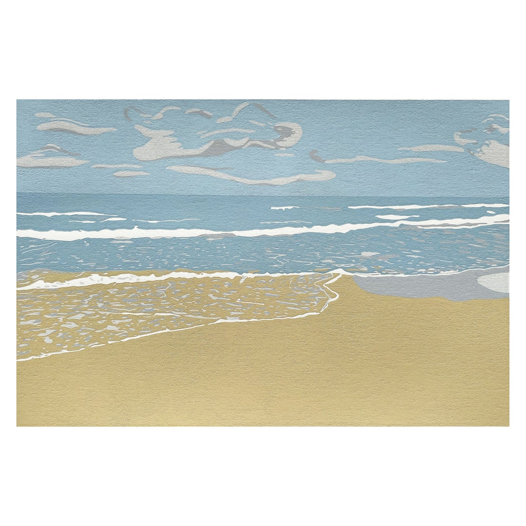Beach, Linocut, Original Hand Made Print - Etsy