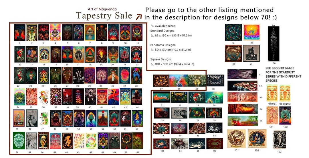 Art Tapestries SELECTION TWO - Wall Art Tapestry Fabric Occult Pagan ...