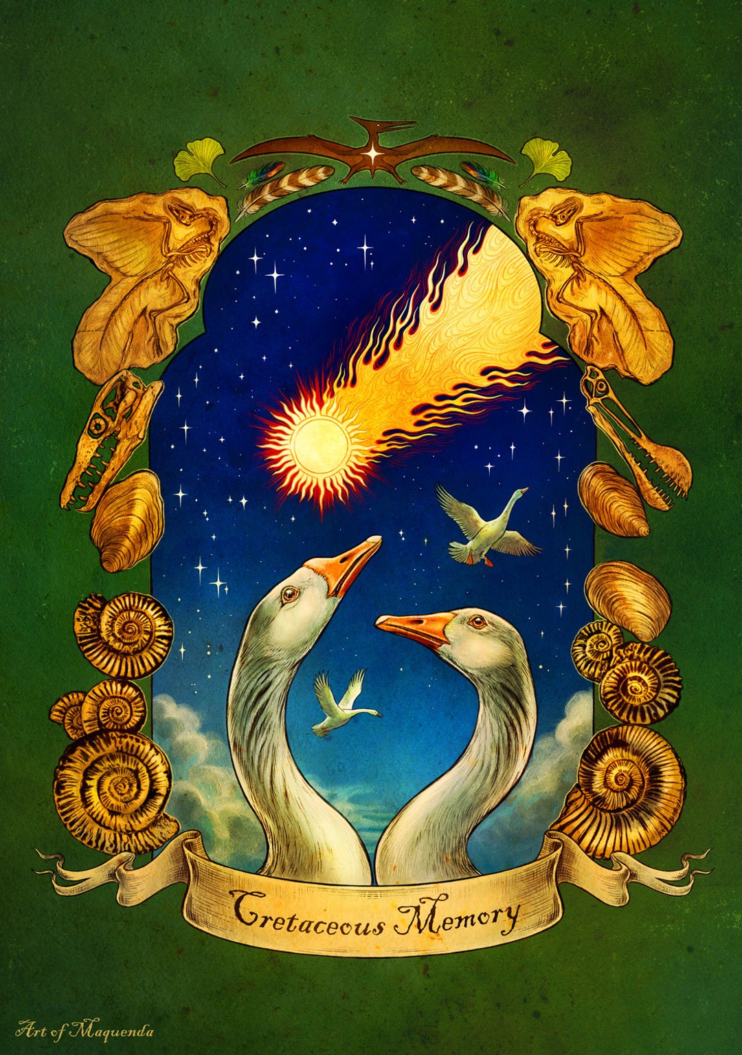 Cretaceous Memory Print Geese Dinosaurs Birds Evolution Fossils Art - Etsy