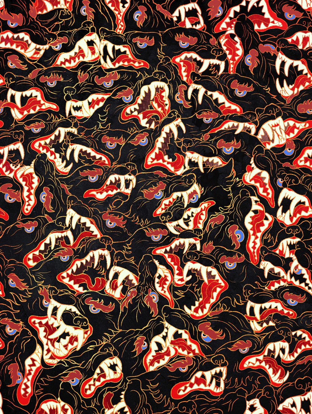Ahamkara Lustre Print - Psychedelic Trippy Ego Death Maws Wolves ...