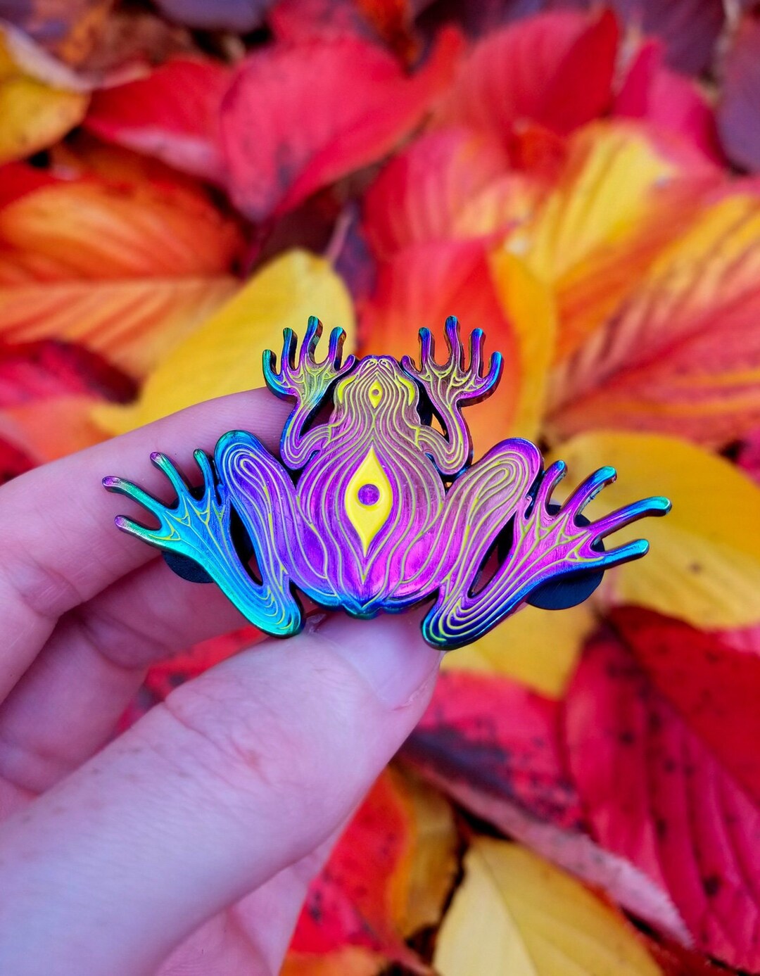 SECONDS Frog Spirit Rainbow Metal Soft Enamel Pin Frog Psychedelic ...