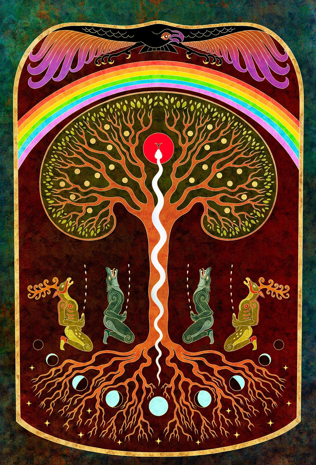 Seeds of Our Becoming Print - Occult Pagan Mythology Masculine Tree ...