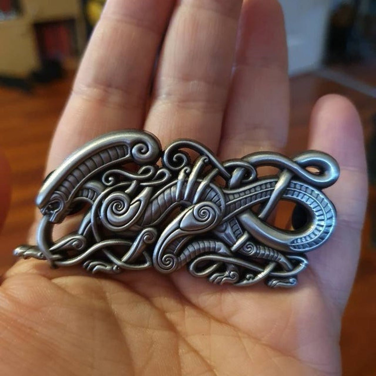 Knotwork Xenomorph 3D Metal Pin Alien Monster Celtic Viking - Etsy