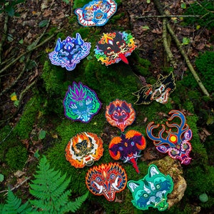 LIMITED EDITION Garuda Bird Spirit on Embroidered Patch Crow Raven ...