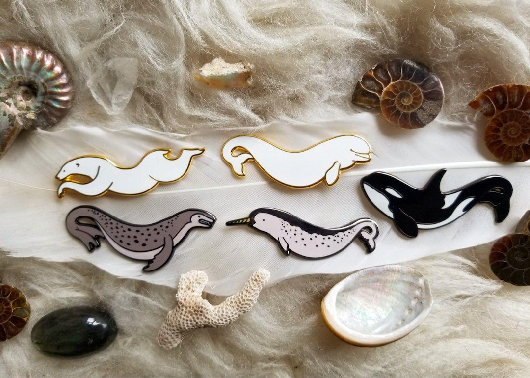 LIMITED EDITION Marine Life Pins - Leopard Seal Polar Bear Orca Killer ...