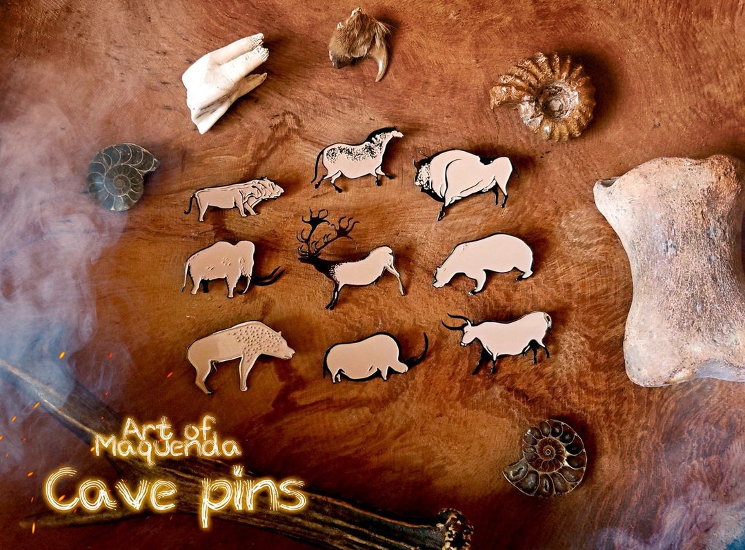 LIMITED EDITION Cave Pins - Lascaux Chauvet Prehistoric Paleolithic ...