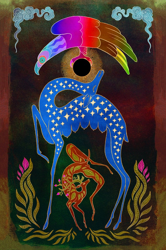 Geb and Nut Lustre print | Etsy