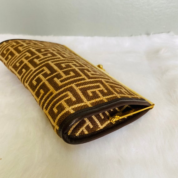 PIERRE BALMAIN Vintage Brown Monogram Canvas Kiss-Loc… - Gem