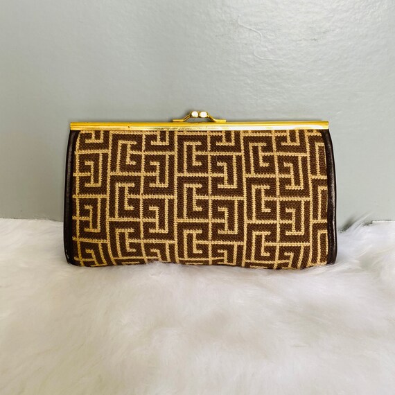 PIERRE BALMAIN Vintage Brown Monogram Canvas Kiss-Loc… - Gem