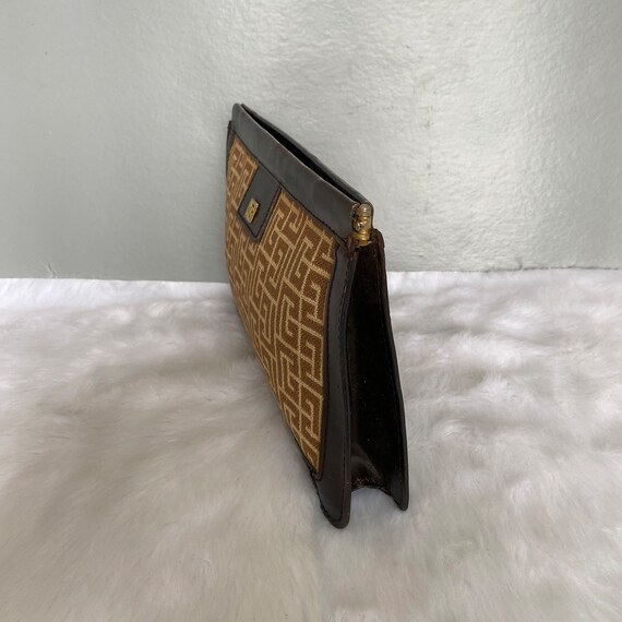 PIERRE BALMAIN Vintage Brown Canvas Monogram Clutch B… - Gem