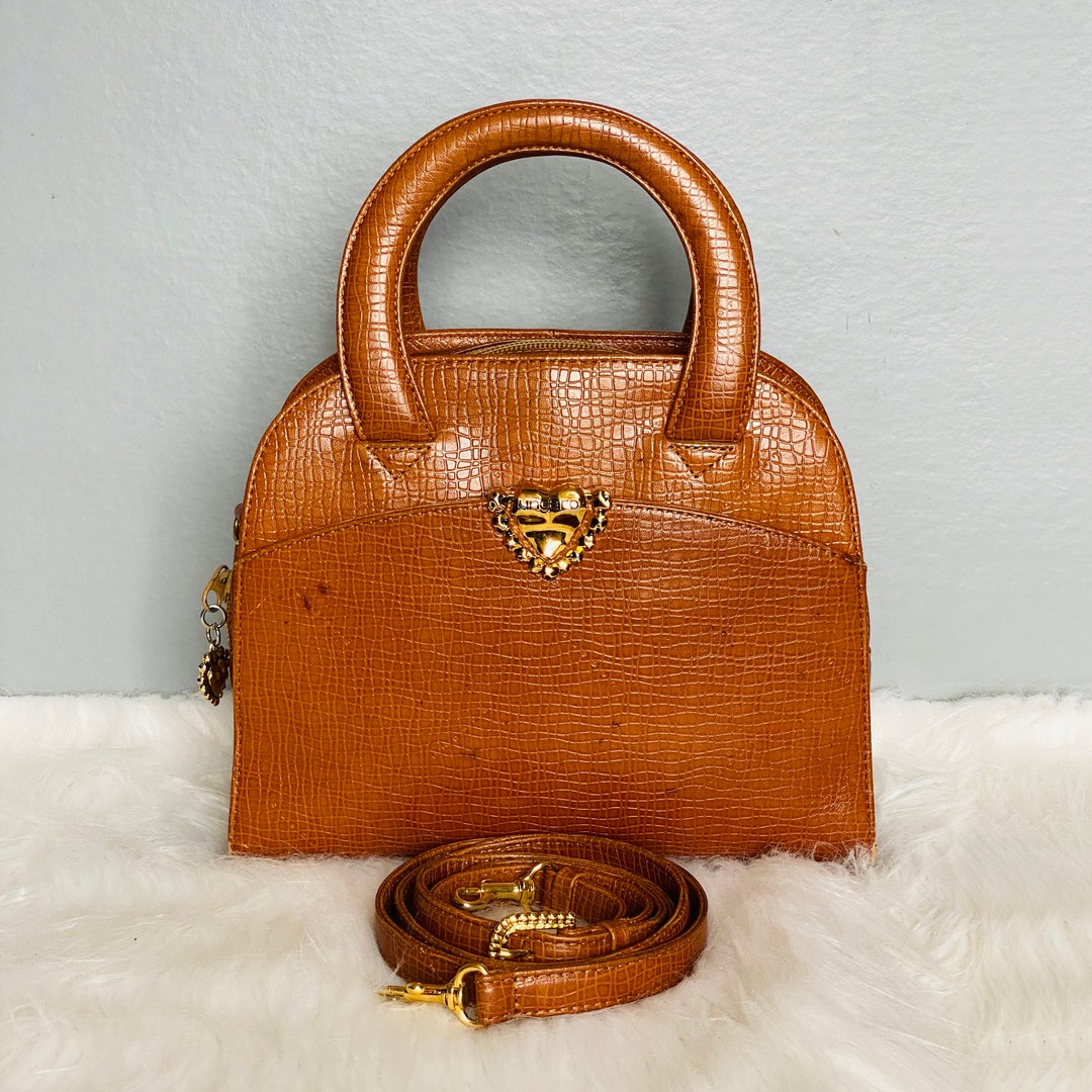 UNGARO Vintage Brown Top Handle Leather Crossbody Bag - Etsy