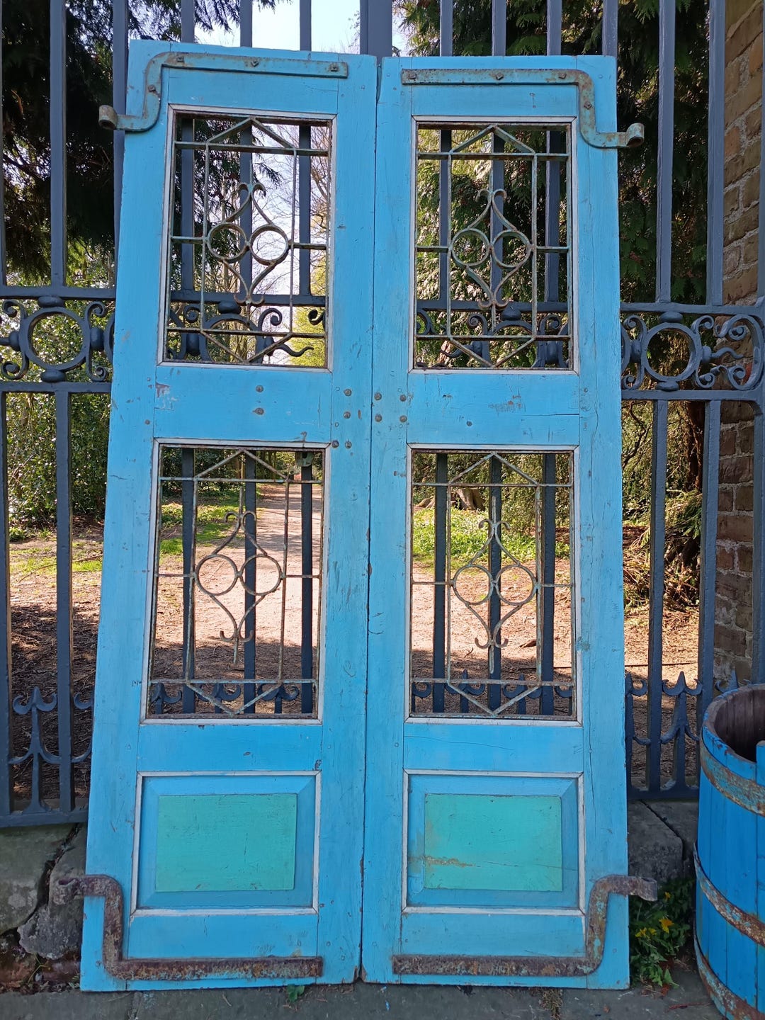 Antique Indian Shutter Doors Iron Rails Shutters - Etsy