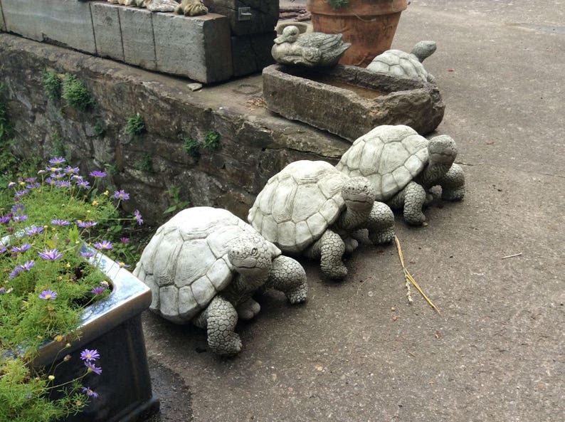 Huge Stone Tortoise Garden Ornament Statue | Etsy