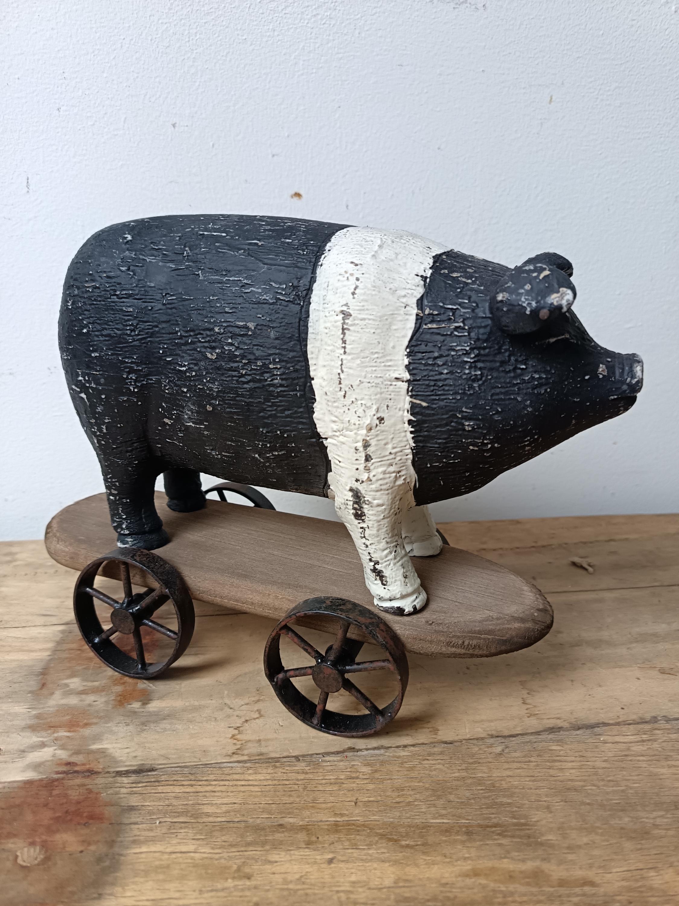 Pig on Wheels Antique Style Ornament - Etsy UK