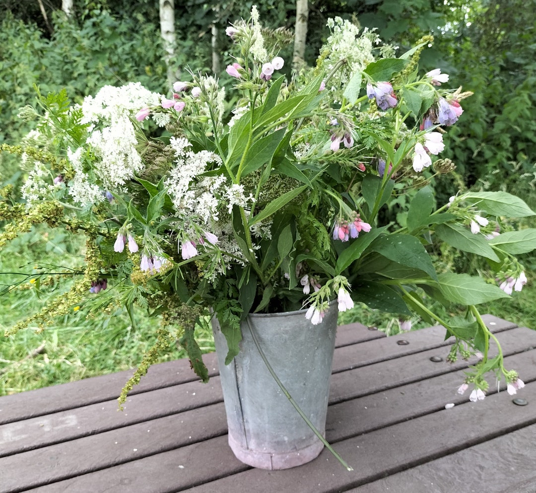 Vintage Galvanised Dutch Florist Large Bucket Vase Wedding - Etsy