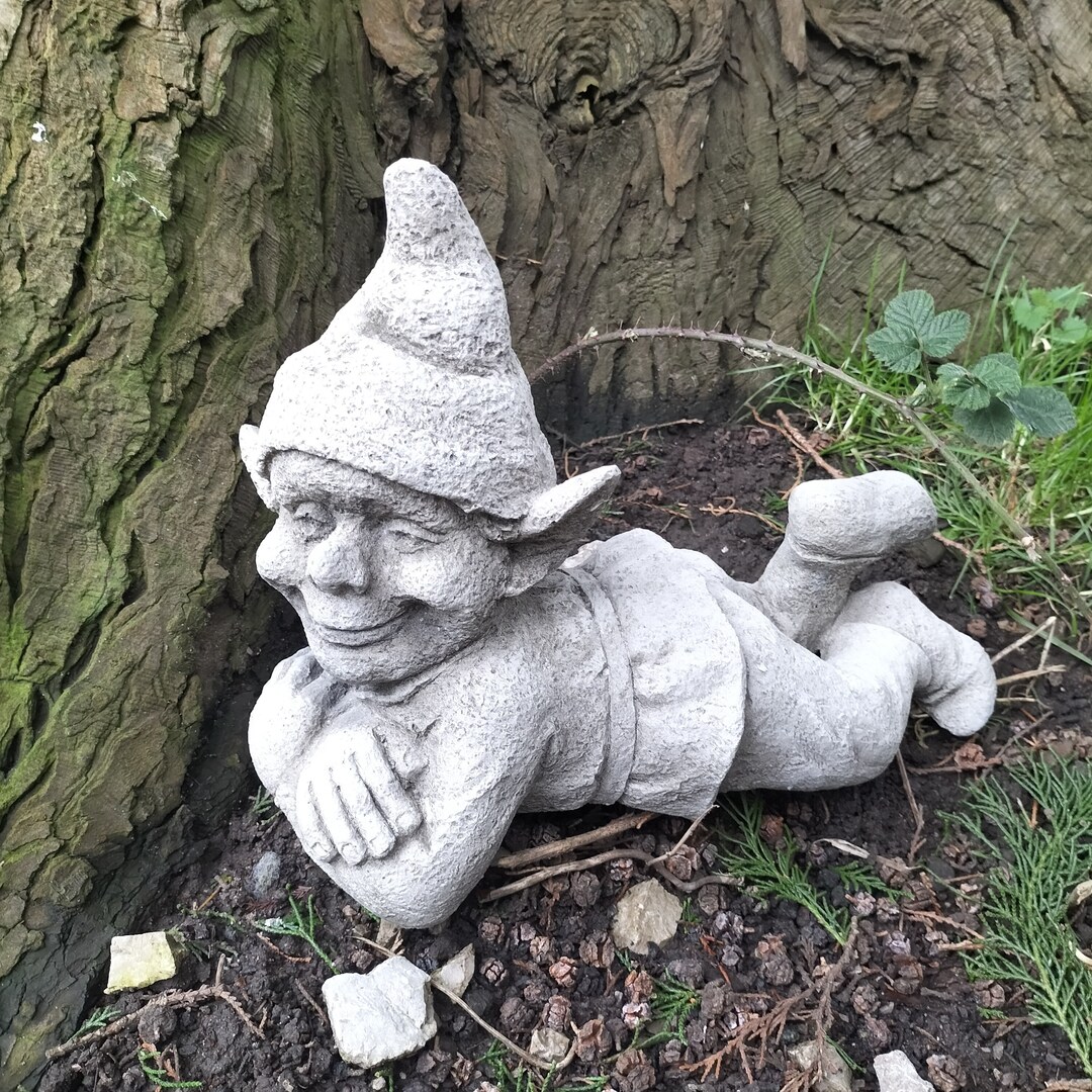 Cheeky Stone Pixie Garden Statue Ornament - Etsy
