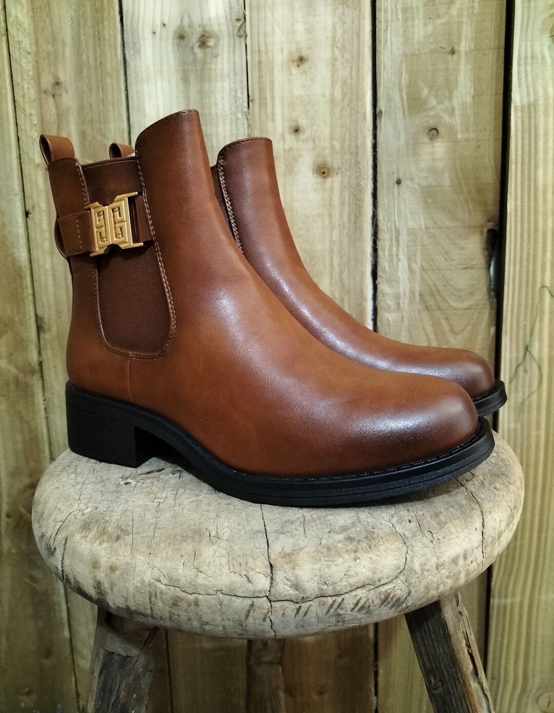 Womens Ankle Boots Zip Side Tan Colour - Etsy