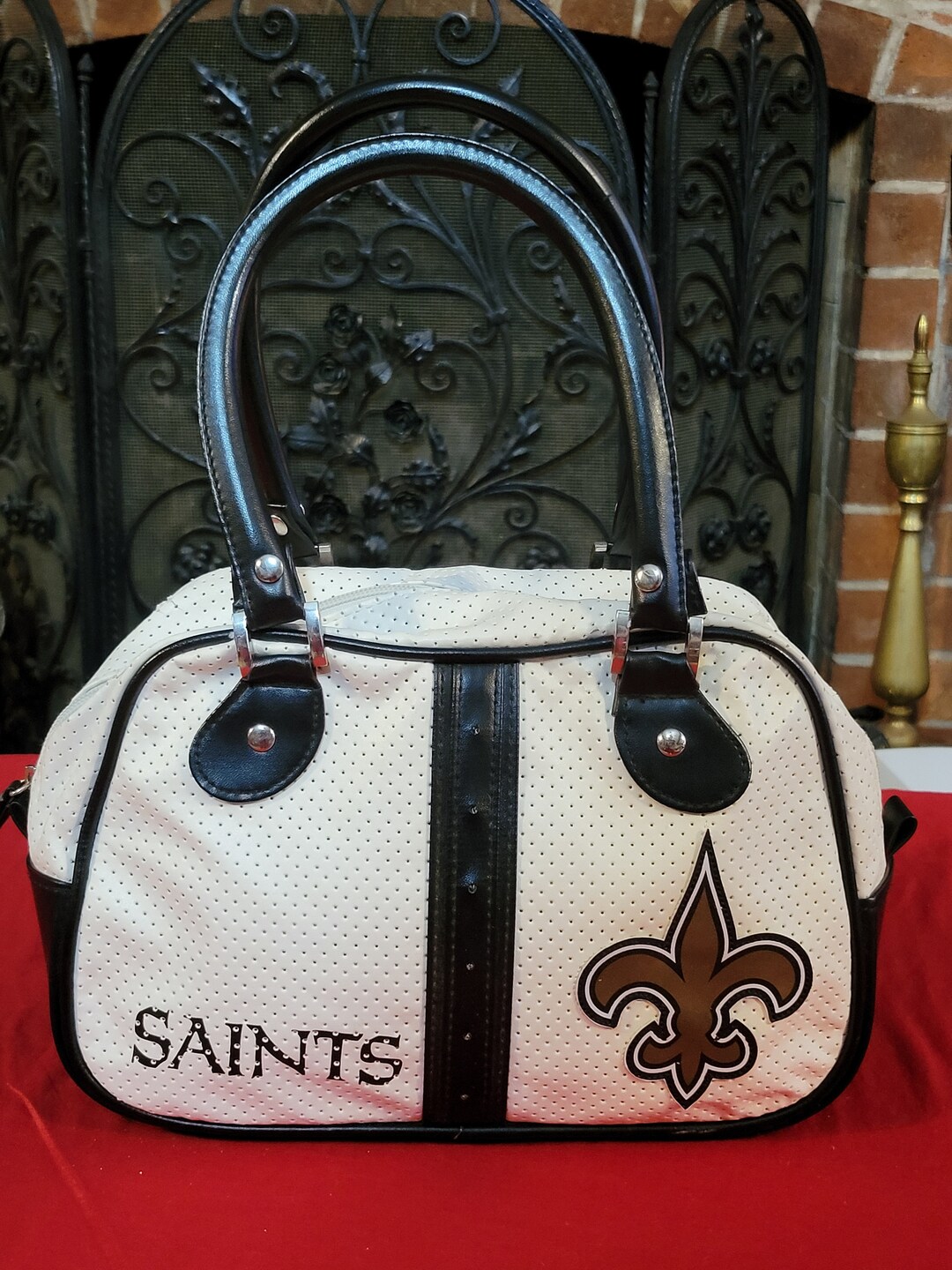 New Orleans Saints Football Sports Black and White Feur De Lis Purse - Etsy