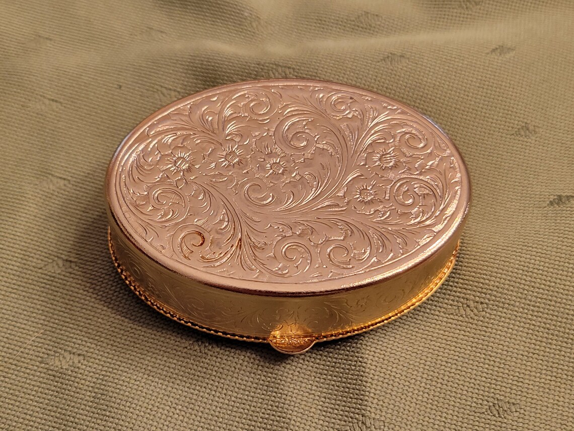 Porcelain Gold Tone Jewel, Trinket, Pill Box - Etsy