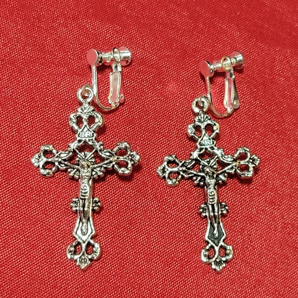Crucifix Earrings - Etsy