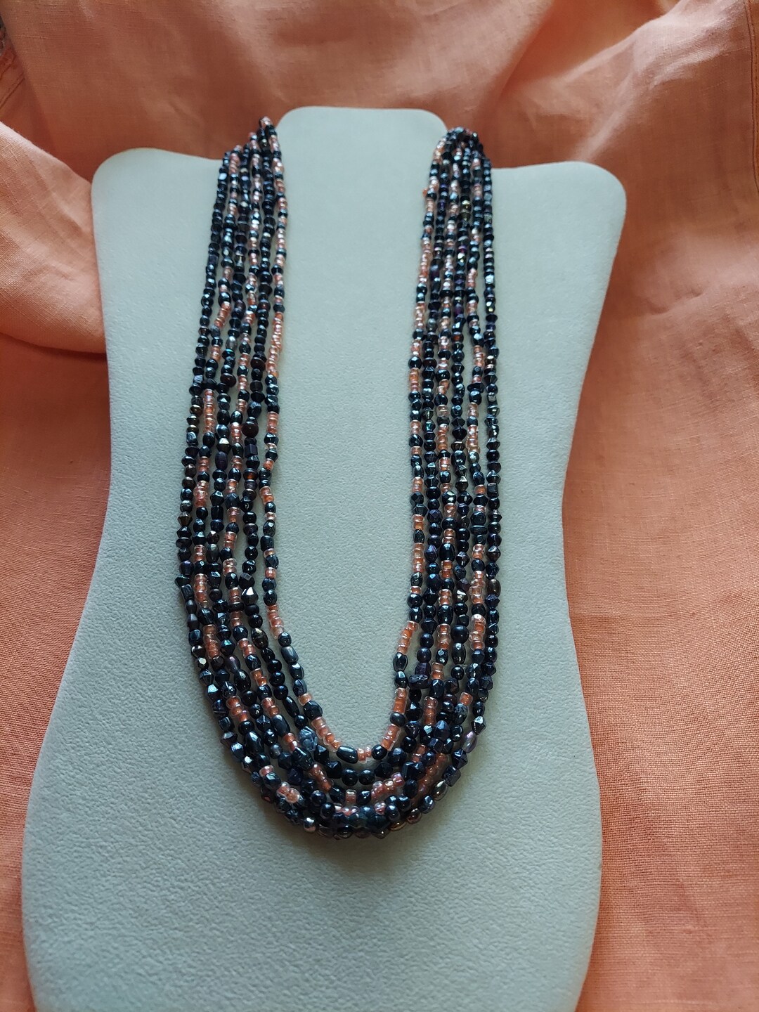 ETG35 CUSTOM ORDER for LISA! Six Glass Mardi Gras Necklaces in Warm ...