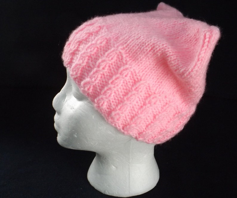 Pussy Hat Protest Hat Cat Ear Hat Pink Protest Hats - Etsy