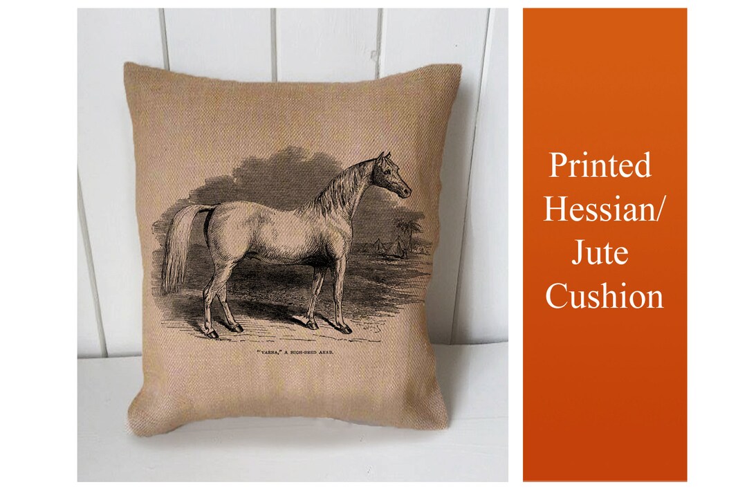 Horse Illustration Vintage - Cushion Fabric Panel or Case or With ...