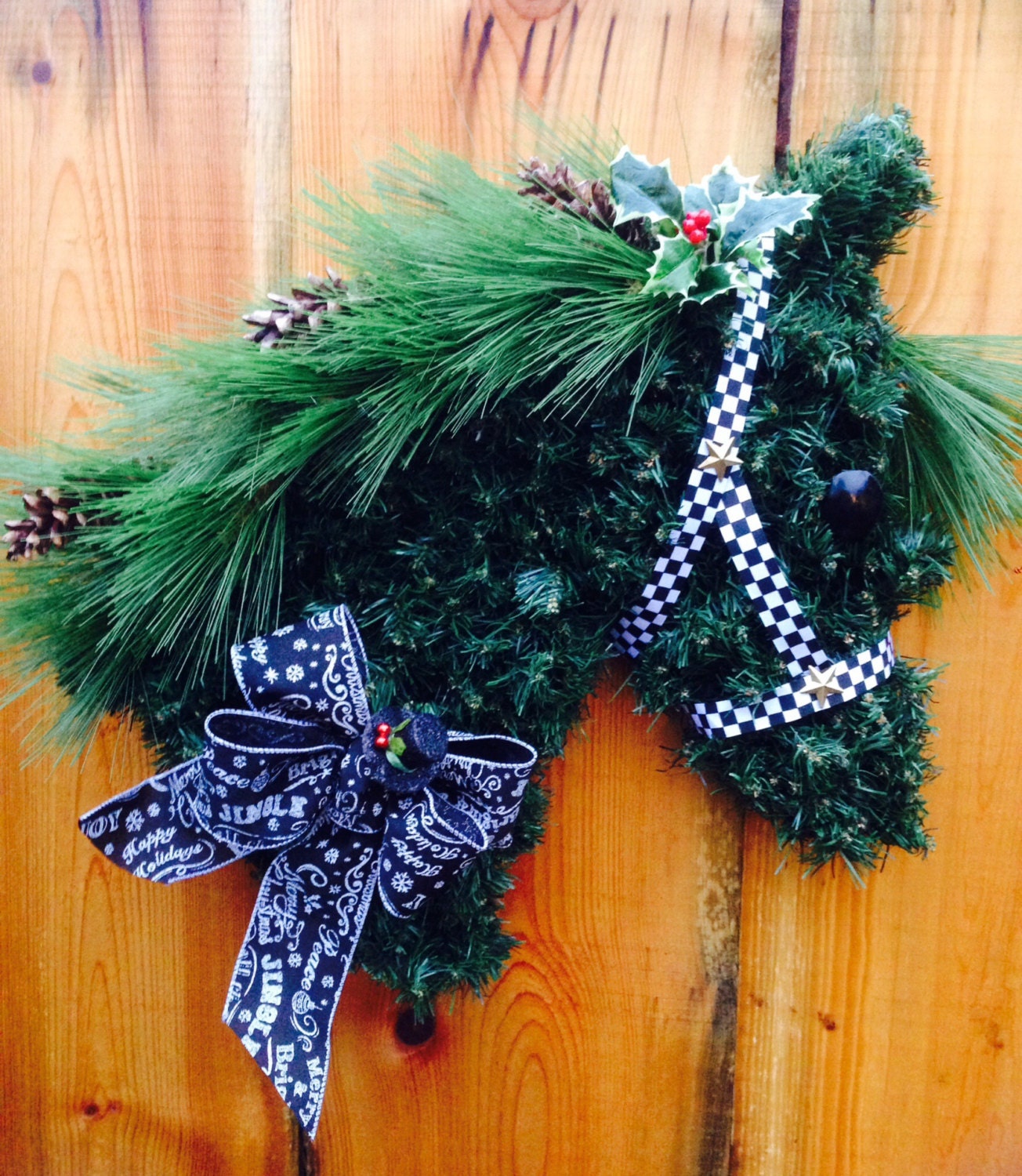 Horse Head Wreath Gift Equine Tack Present - Etsy