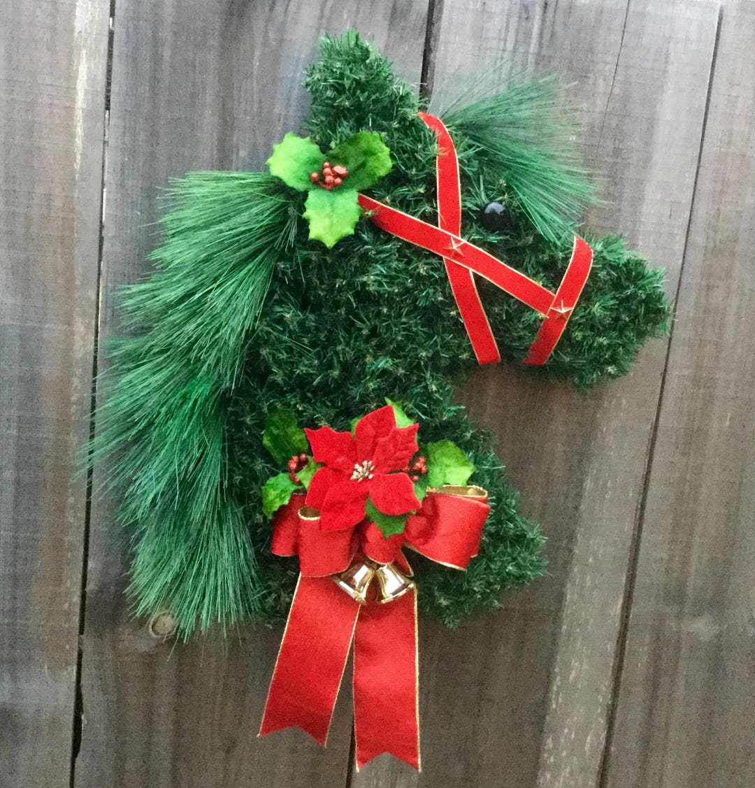 Horsehead Wreath, Horse, Horse, Christmas Horse Head Wreath, Horse Head ...