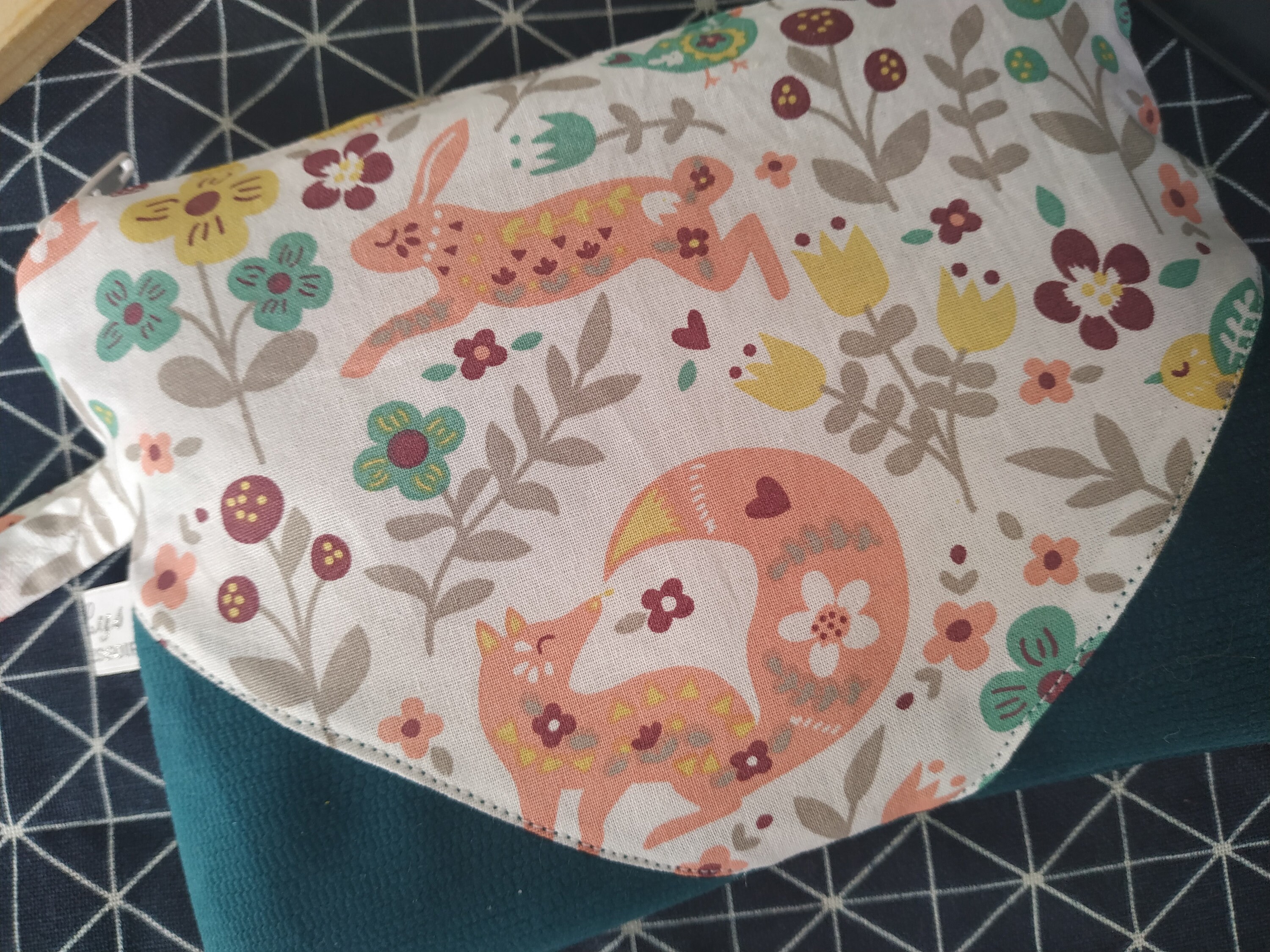 Forest Animals Pocket and Blue Teal Suede - Etsy