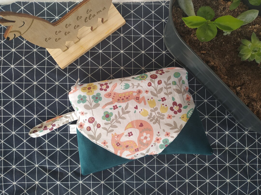 Forest Animals Pocket and Blue Teal Suede - Etsy