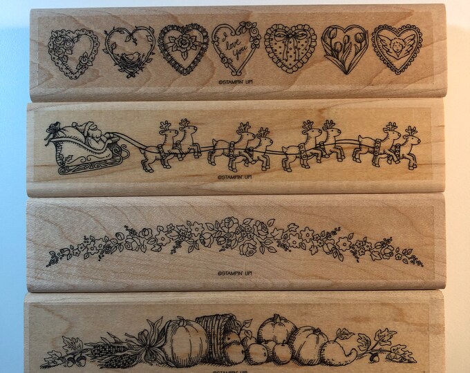 Vintage Stampin up four Season Borders Stamp Set - Etsy