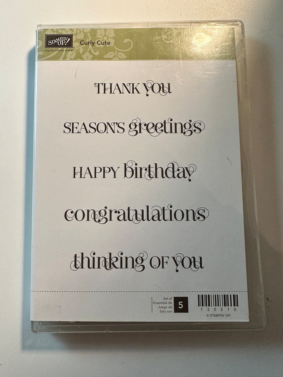 Stampin up Curly Cute Rubber Stamp Set - Greetings, Birthday - Etsy